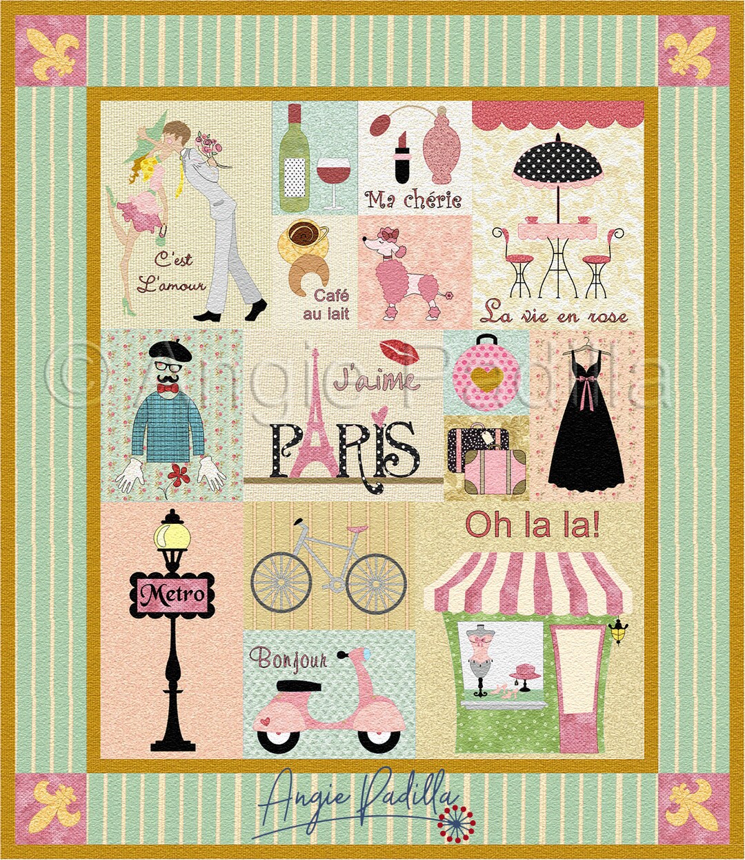 I Love Paris! | Applique Quilt Pattern | Downloadable PDF Pattern ...