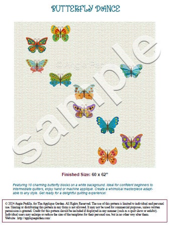 Butterfly Dance Applique Quilt Pattern Digital PDF Pattern Butterflies ...