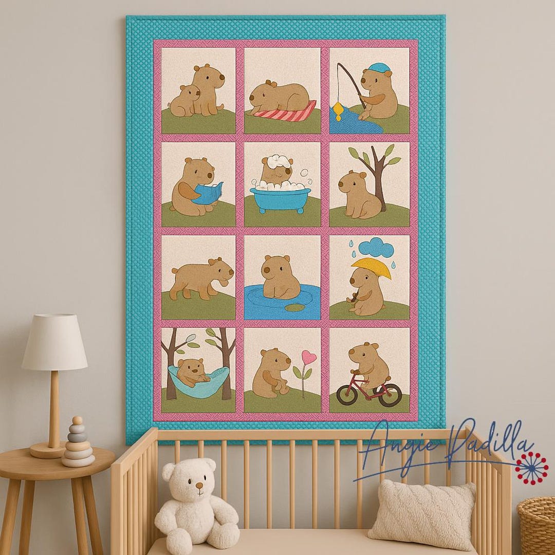 Capybara Days | Applique Quilt Pattern | Digital PDF Pattern ...