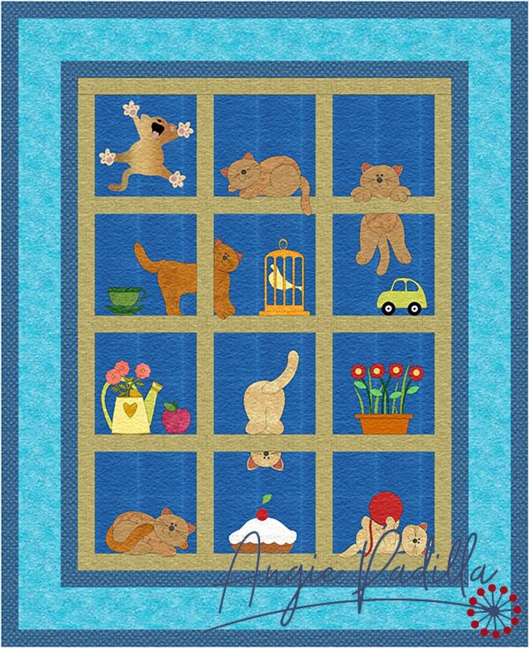 Midnight Capers | Applique Quilt Pattern | Digital PDF Pattern | Cat ...