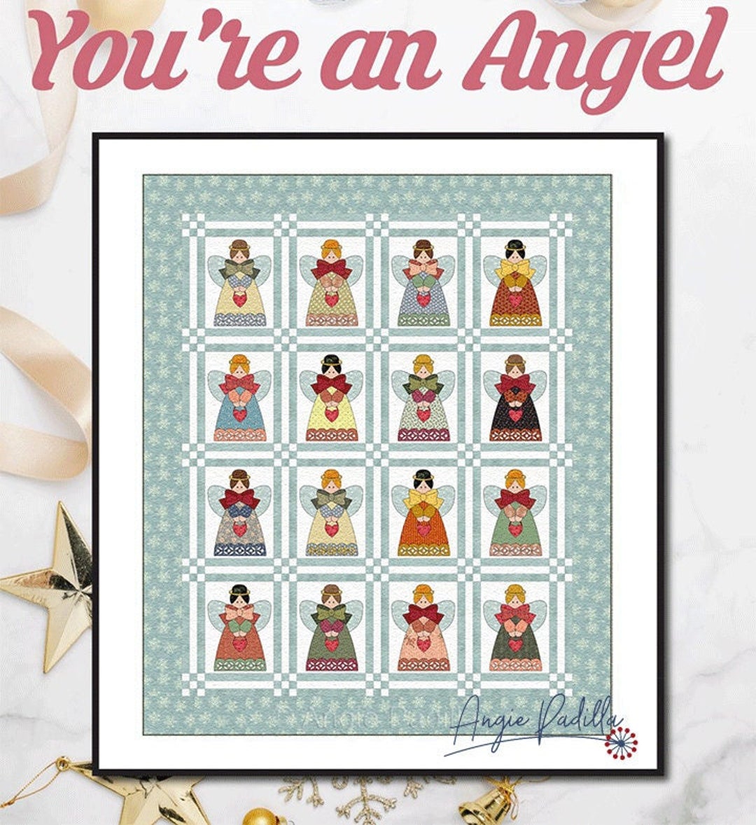 You're an Angel Applique Lap Quilt Pattern: Christmas Tribute (DIGITAL ...