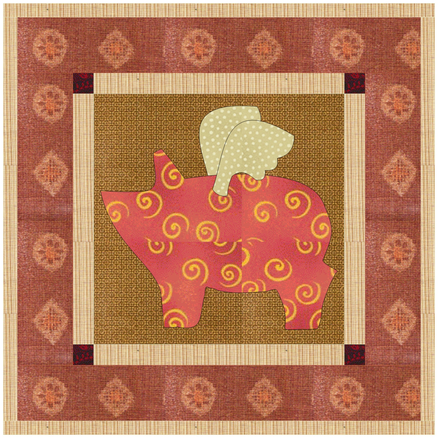 When Pigs Fly Applique Quilt Easy Beginner Project Bonus Pig Softie Pattern DIGITAL PDF Quilt ...