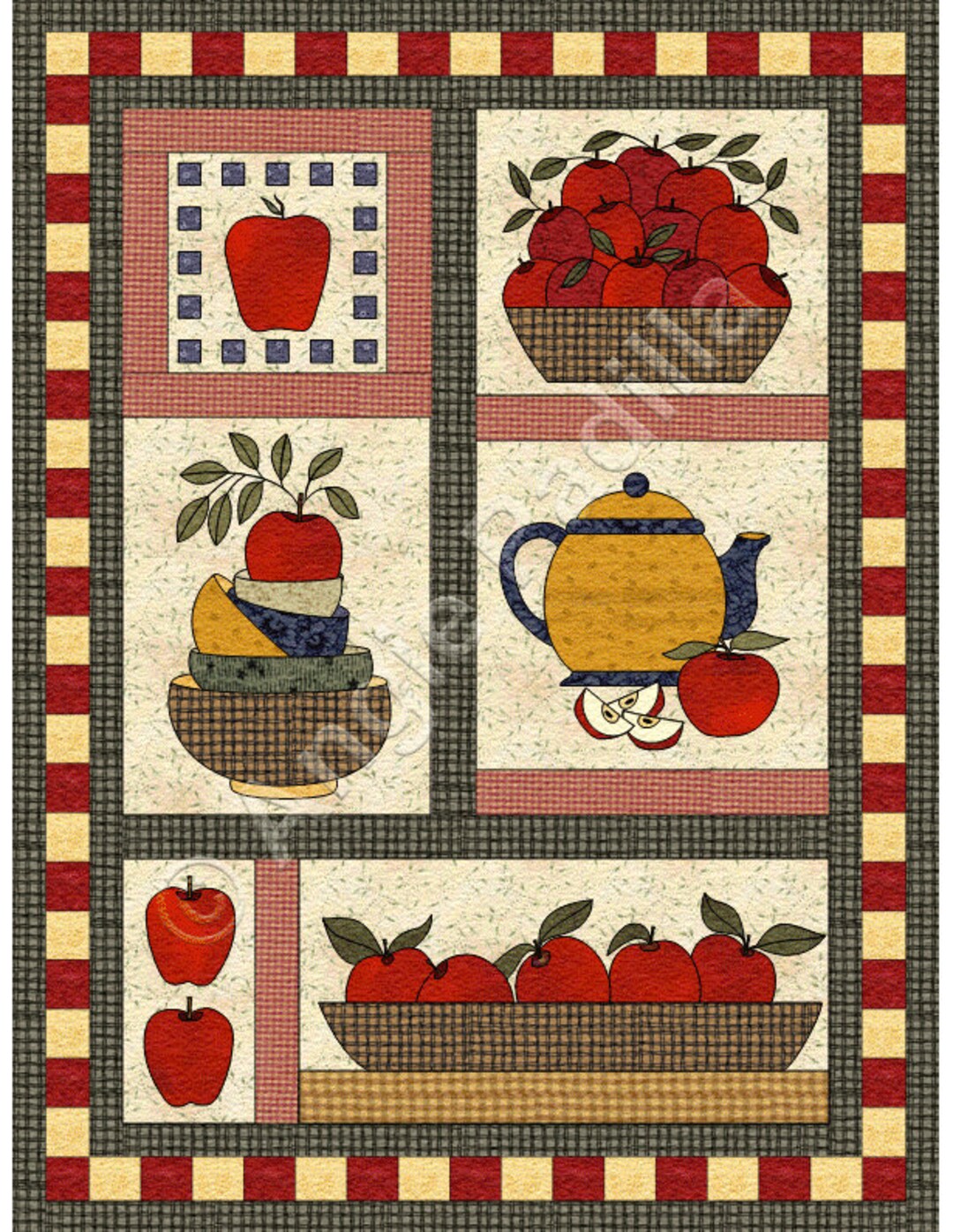More Apples Applique Quilt Pattern: Fall Harvest Theme (digital PDF) - Etsy