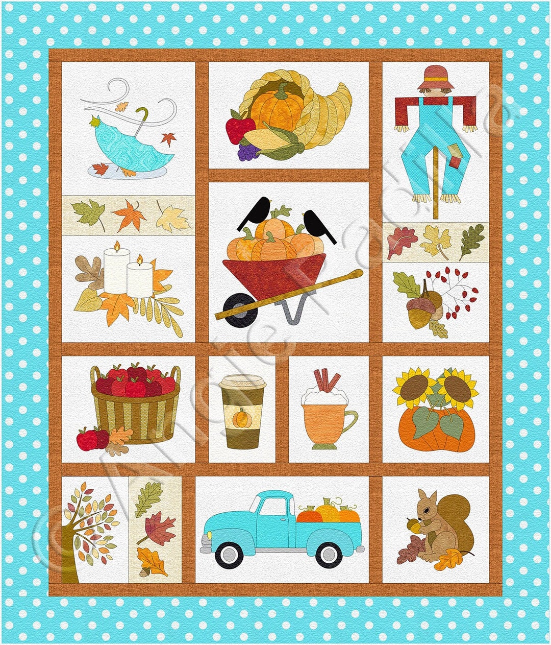 Autumn Applique Quilt Pattern: Whimsical Fall Designs (digital PDF) - Etsy