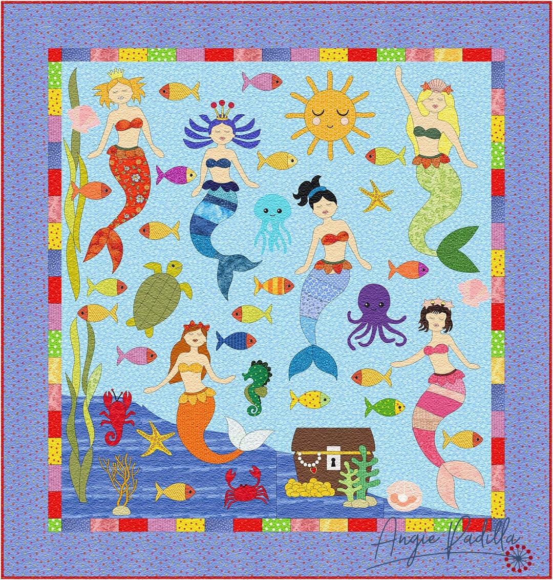 Mermaid Mischief | Applique Quilt Pattern | DIGITAL PDF Pattern | Lap ...
