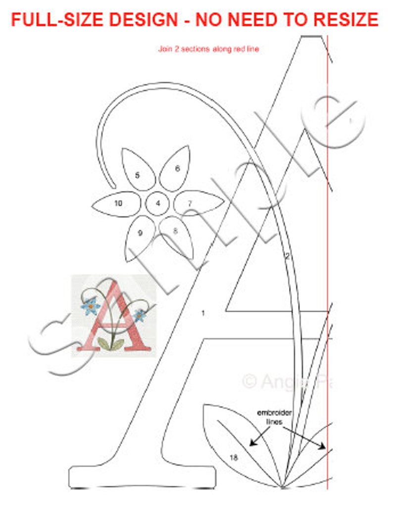 Floral Alphabet Applique Quilt Pattern: Modern ABC Design (digital PDF ...