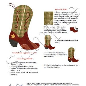 Cowboy Boot Christmas Stocking Applique Pattern (digital PDF) - Etsy