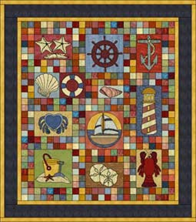 Seaside Treasures Applique Quilt Pattern Digital PDF Pattern Seaside ...