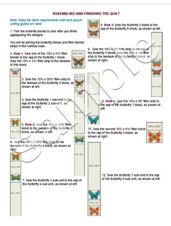 Butterfly Dance Applique Quilt Pattern Digital PDF Pattern Butterflies ...