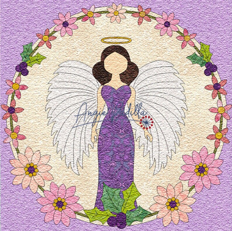 Angelic Whimsy Applique Lap Quilt Pattern: Christmas Angel Design ...