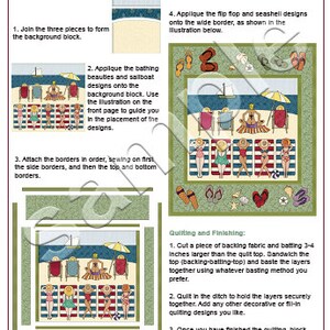 Beachside Belles Applique Quilt Pattern: Seaside Beach Cottage Theme ...