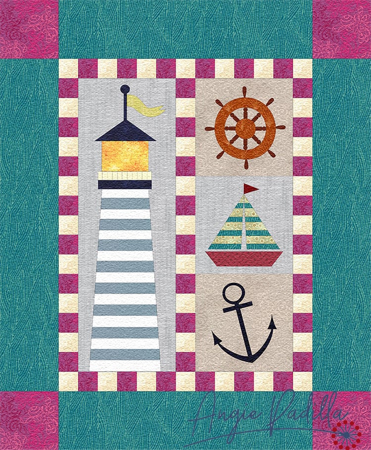 Lighthouse Applique Quilt Pattern Digital PDF Pattern Seaside Theme ...