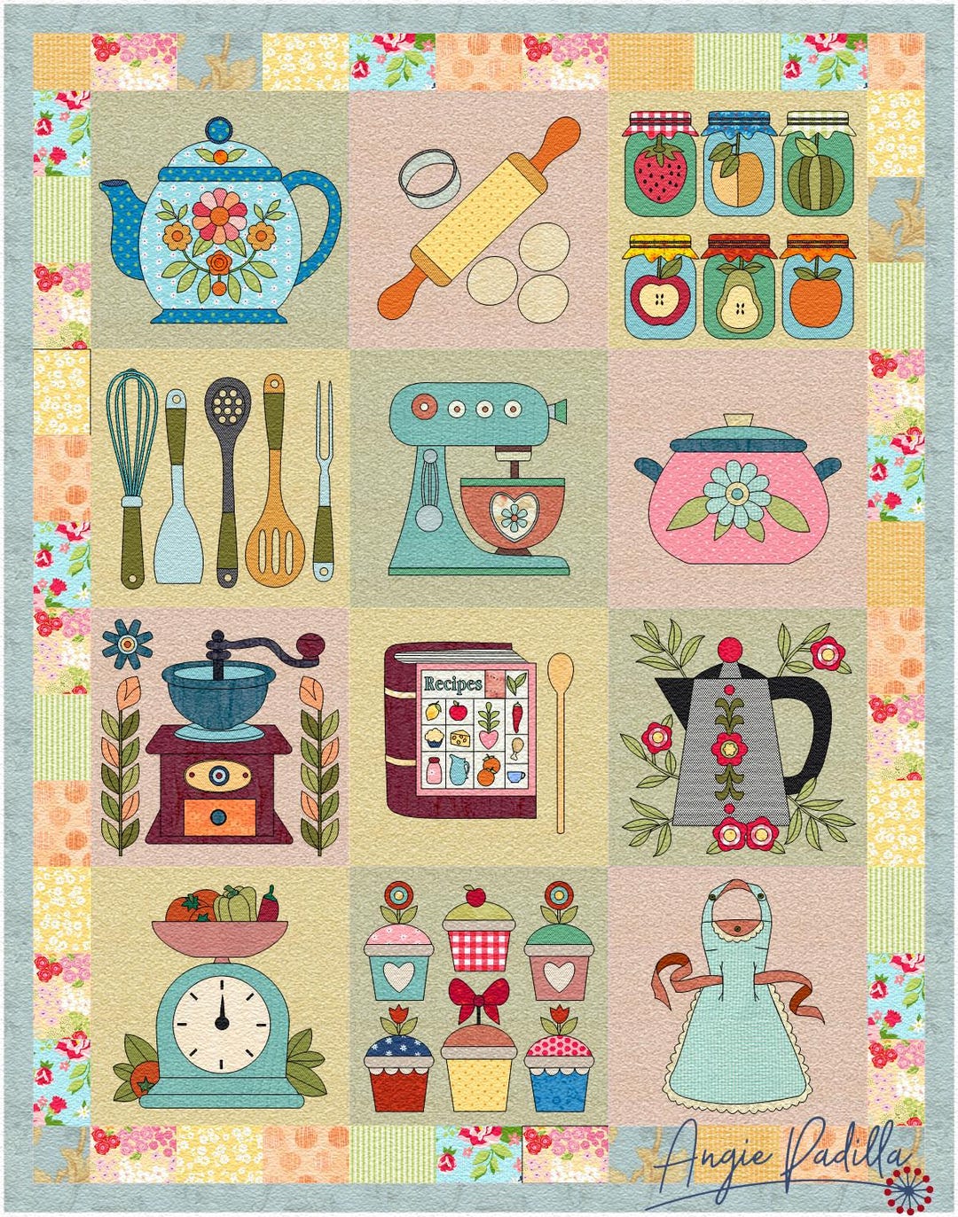Kitchen Keepsakes Applique Quilt Pattern: Cozy Home Decor (PDF Pattern ...
