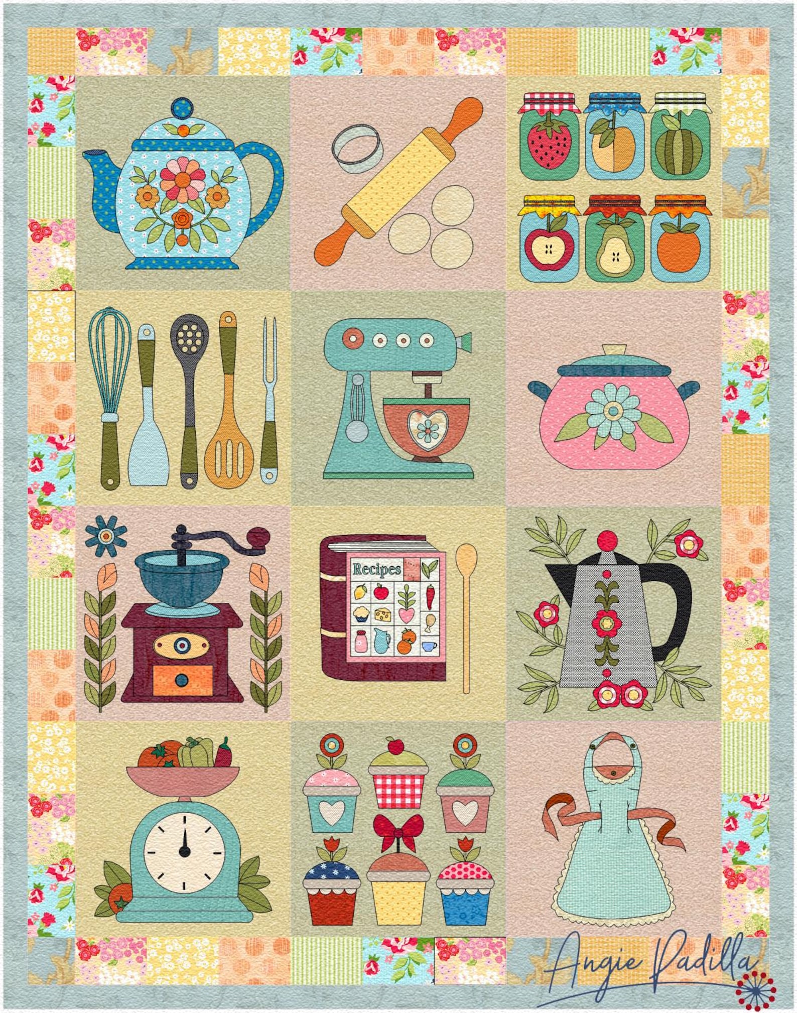 Kitchen Keepsakes Applique Quilt Pattern: Cozy Home Decor (PDF Pattern ...