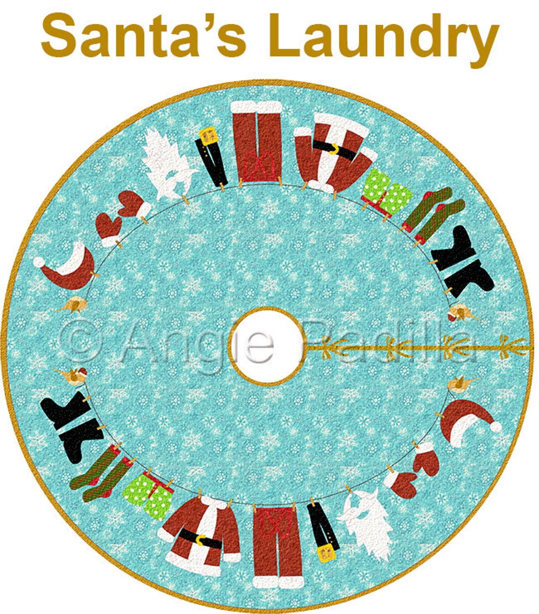 Santa's Laundry | Christmas Tree Skirt Pattern | DIGITAL PDF Quilt ...