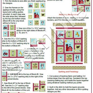 On the Farm Applique Quilt Pattern: Whimsical Twin Size Children's ...