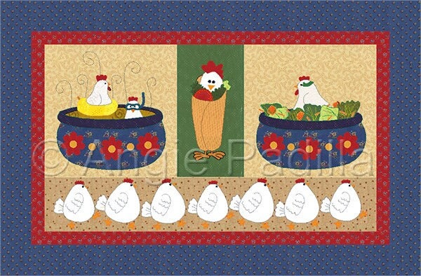 Chicken Recipes Applique Quilt Pattern - Etsy