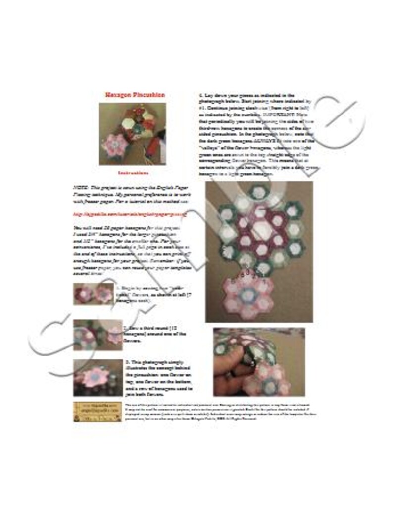 Hexagon Pincushion | Digital PDF Pattern | English Paper Piecing ...