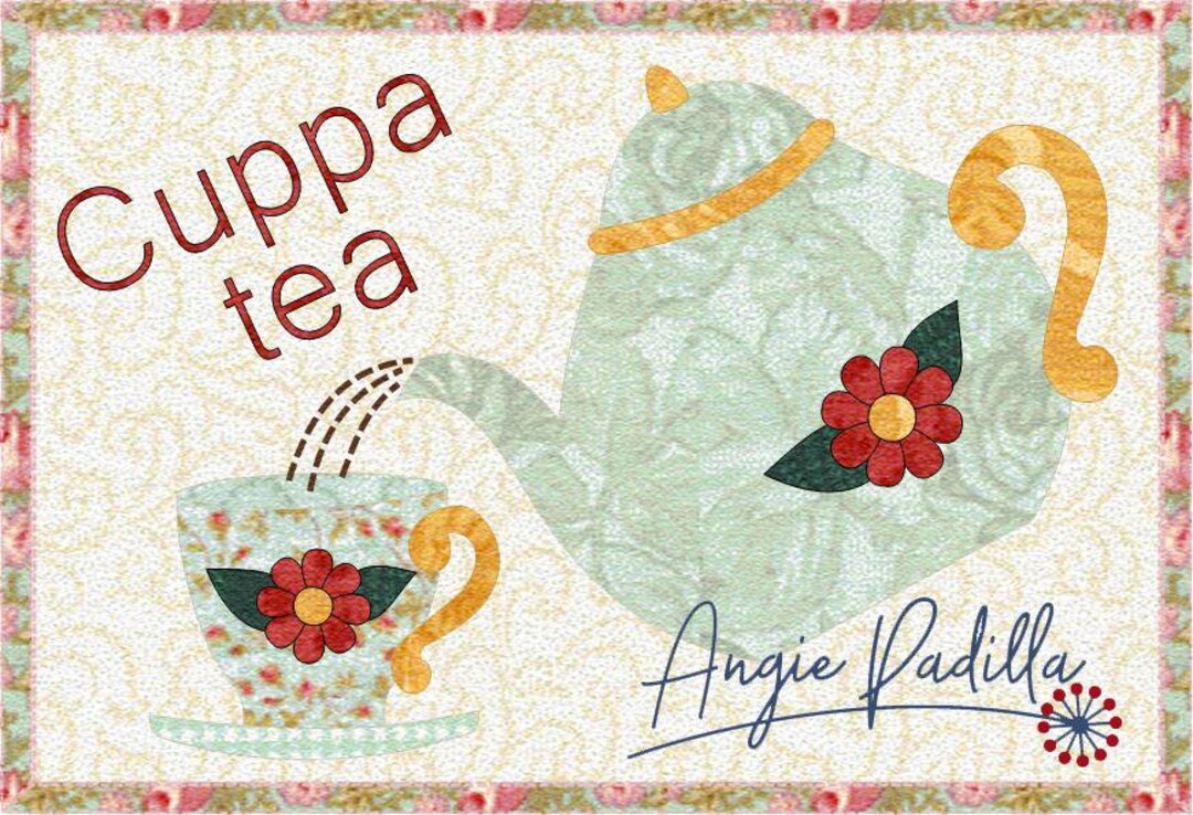 Teacup & Teapot Mug Rug Applique Pattern: Whimsical Tea Quilt (digital ...