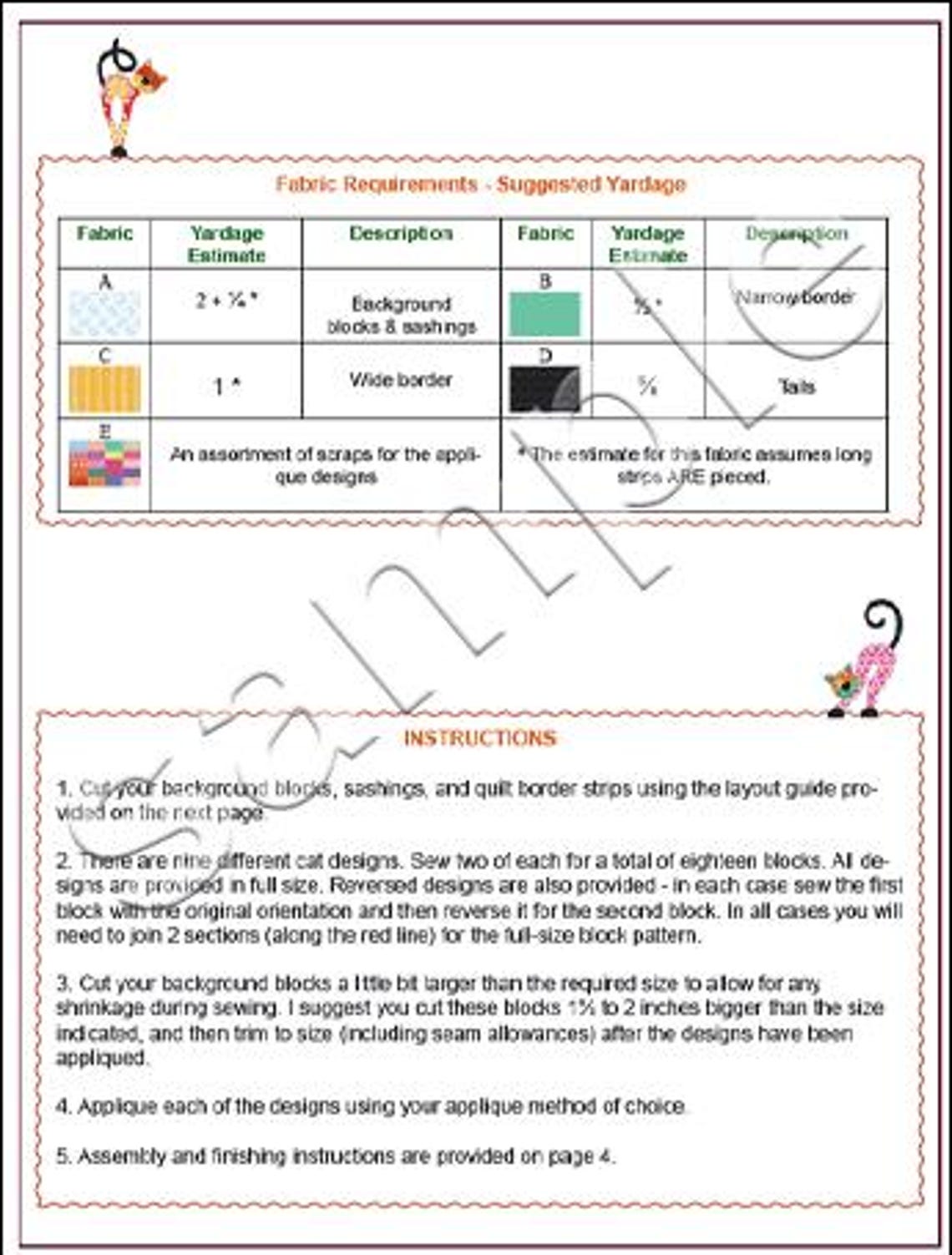 Cattitude | Applique Quilt Pattern | DIGITAL PDF Pattern | Lap Size ...