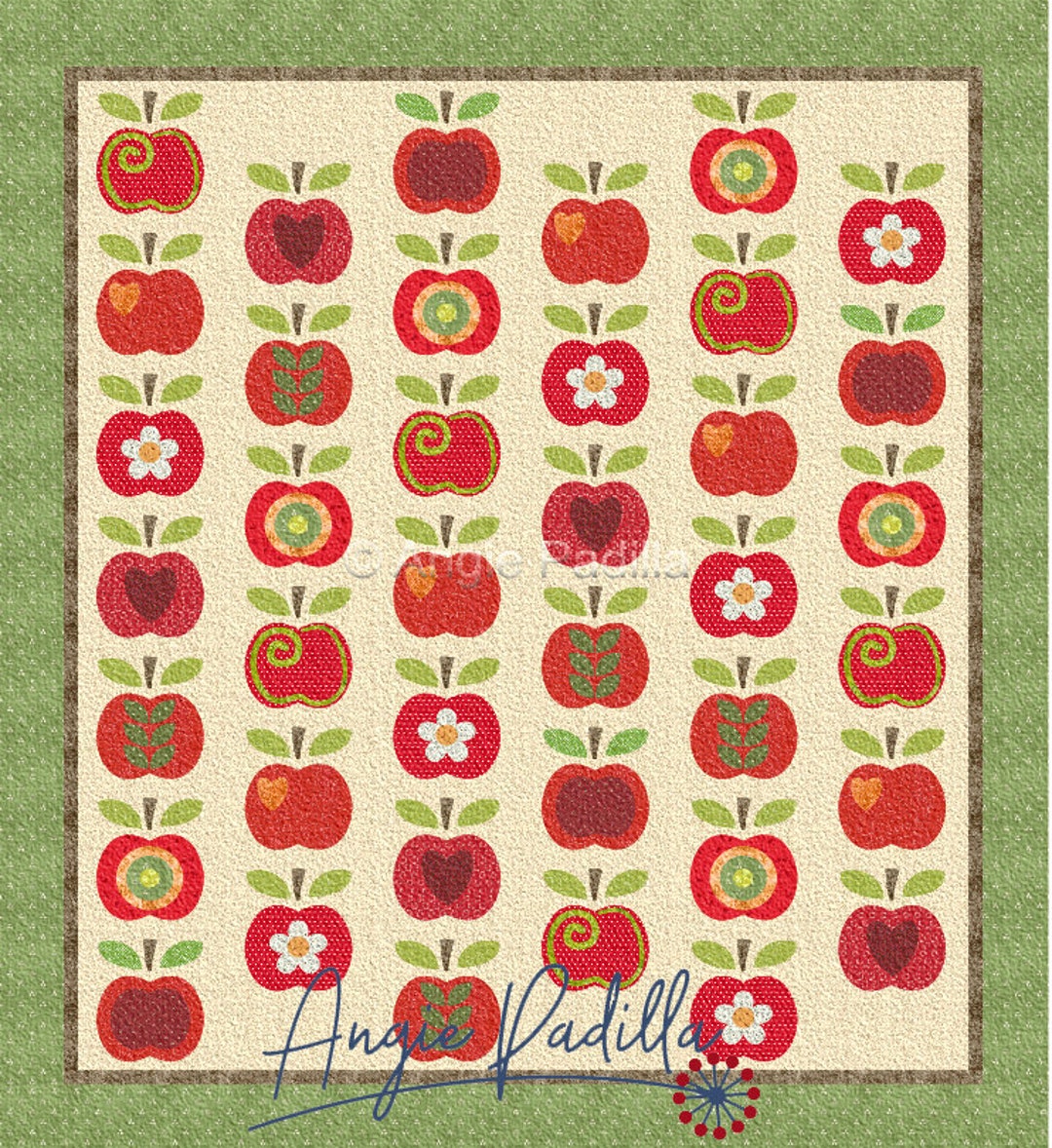 Sweet Apples Applique Quilt Pattern: Whimsical Fall Design (digital PDF ...