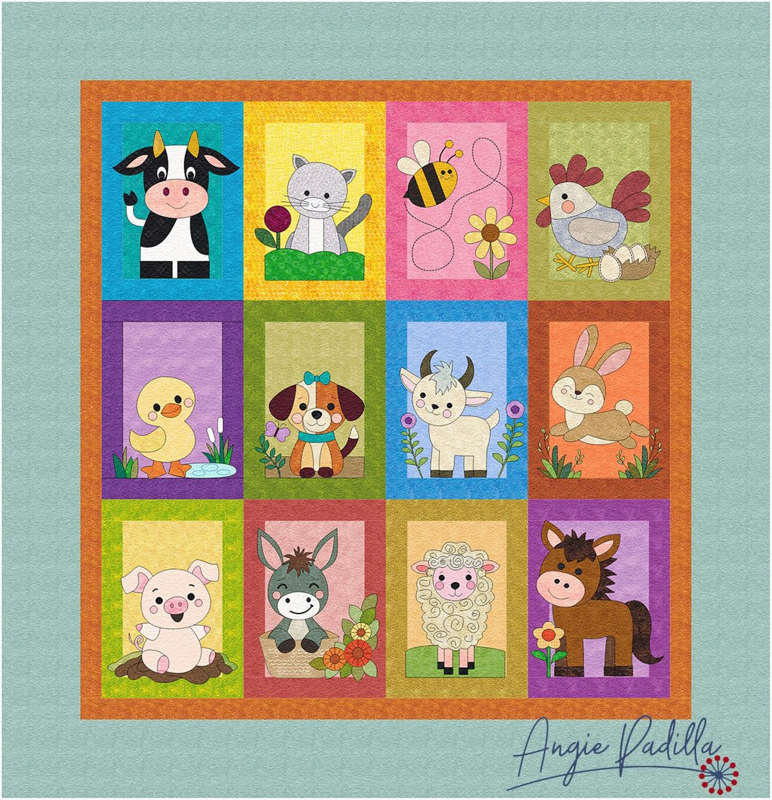Farm Friends Applique Quilt Pattern: Whimsical Crib Quilt (digital PDF ...