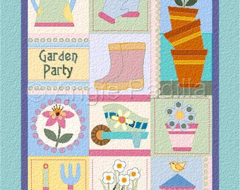 Garden Party PDF Appliqué Complete Quilt Pattern - Etsy