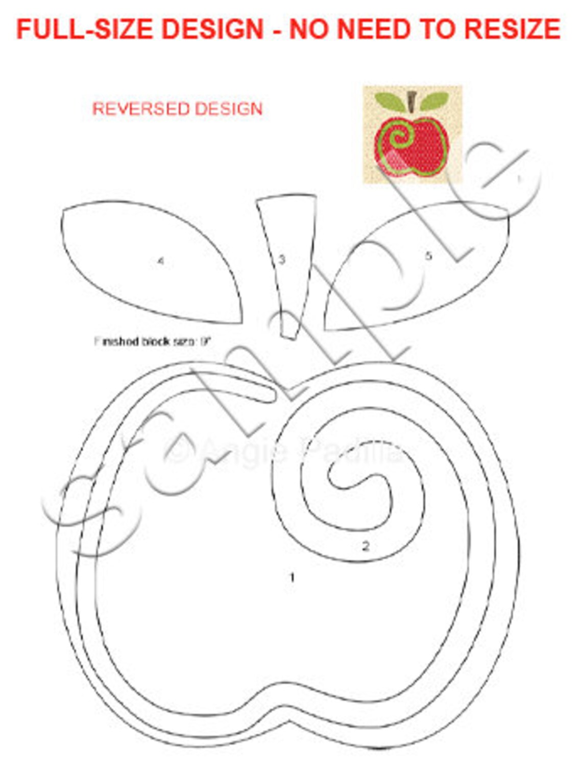 Sweet Apples Applique Quilt Pattern DIGITAL PDF Quilt Pattern Whimsical ...