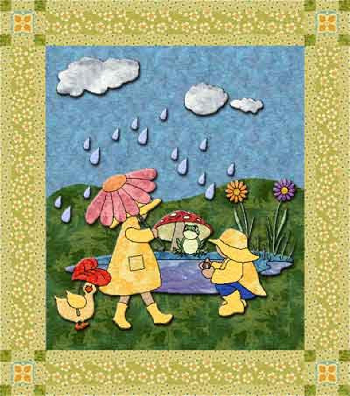 April Showers Applique Quilt Pattern | Etsy