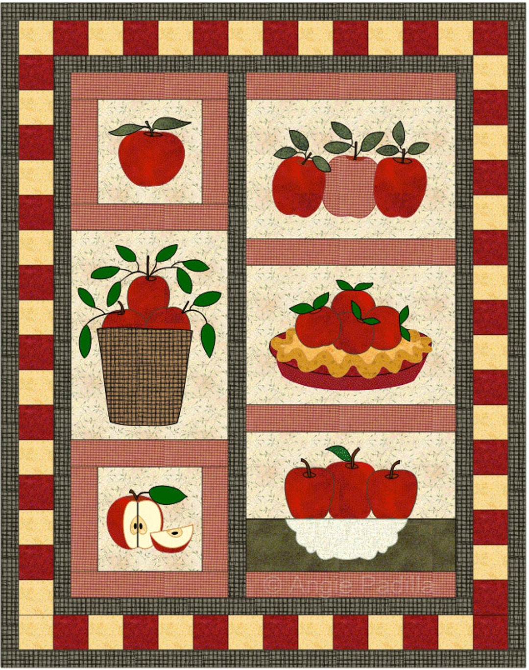 Apples Applique Quilt Pattern: Autumn Decor (digital PDF) - Etsy