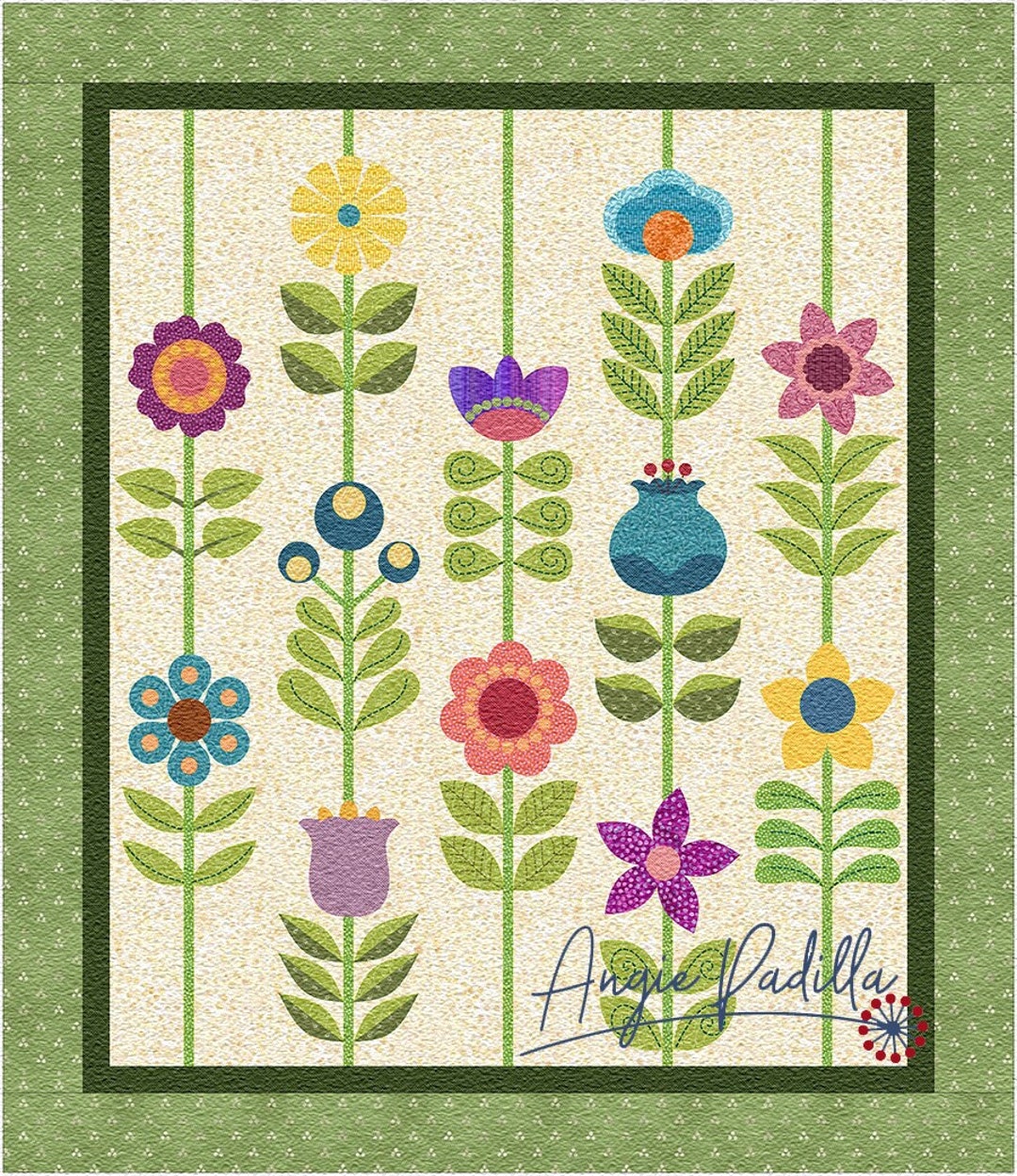 Spring Blossoms Applique Quilt Pattern: Modern Floral Design (digital ...
