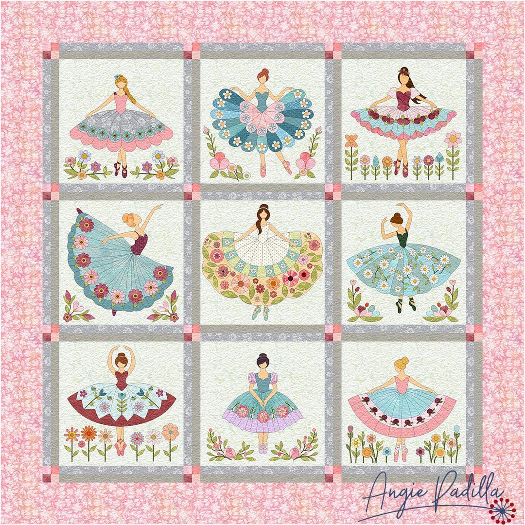 Floral Ballet | Applique Quilt Pattern | DIGITAL PDF Pattern | Lap Size ...