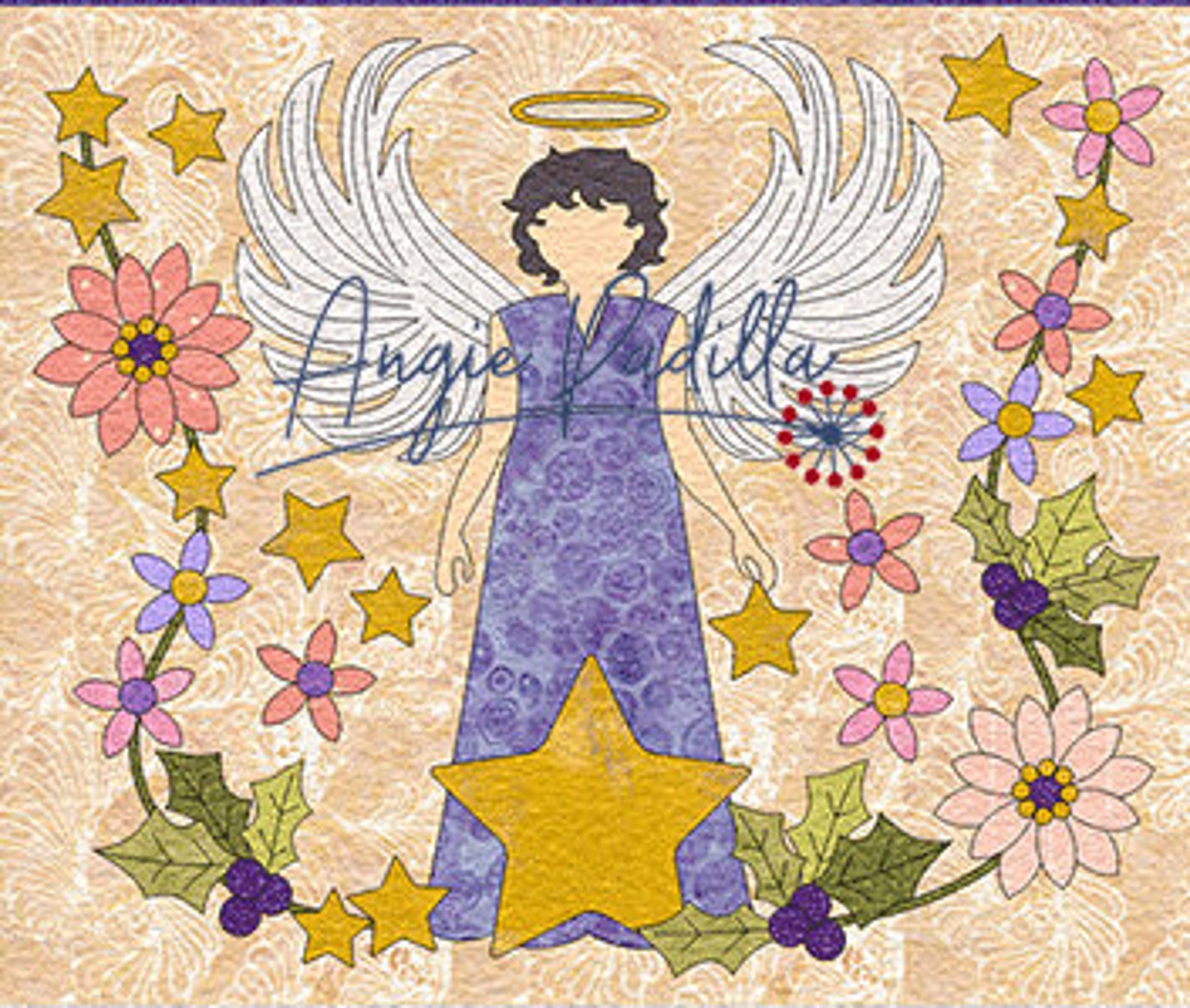 Angelic Whimsy Applique Lap Quilt Pattern: Christmas Angel Design ...