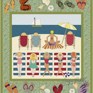 Beachside Belles Applique Quilt Pattern: Seaside Beach Cottage Theme ...