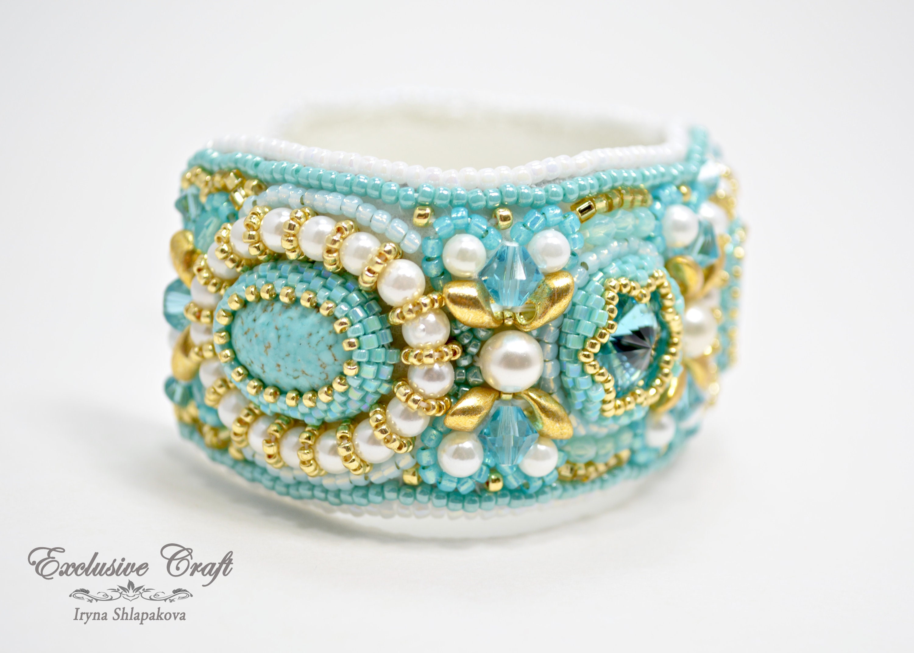 Tutorial Bead Embroidered Cuff Bracelet, Beginners Beading Tutorial ...