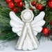 Bead Embroidered Snow Angel Pendant/christmas Ornament Gold - Etsy