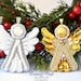 Bead Embroidered Snow Angel Pendant/christmas Ornament, Gold White ...