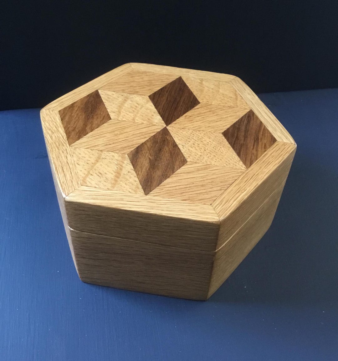 The 3D Cube / Tumbling Blocks Trinket Box , A Beautifully Hand Made ...