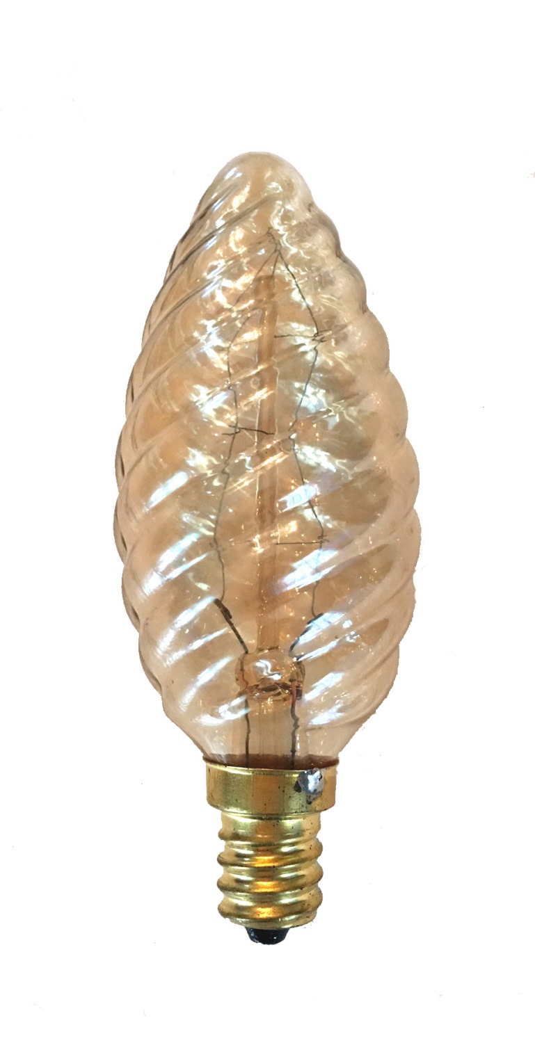 Vintage Industrial Edison Style Old Gold Swirl Candelabra Light Bulb ...
