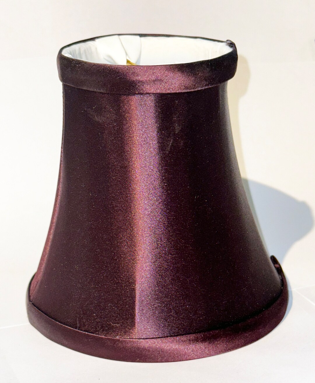 HANDMADE Clip-on MINI Purple Satin Silk Softback Shade With Self Trim ...