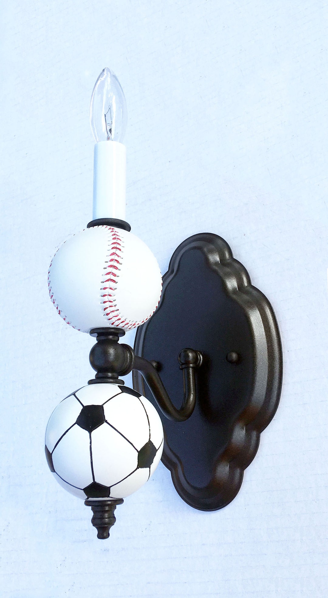 ALL SPORT Custom Sconce for Boys Bedroom, Nursery or Playroom With or ...