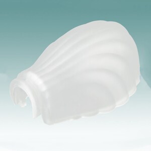 New Old Stock Clear Frosted Clam Shell Desk Lamp Fixture Shade Art Deco ...