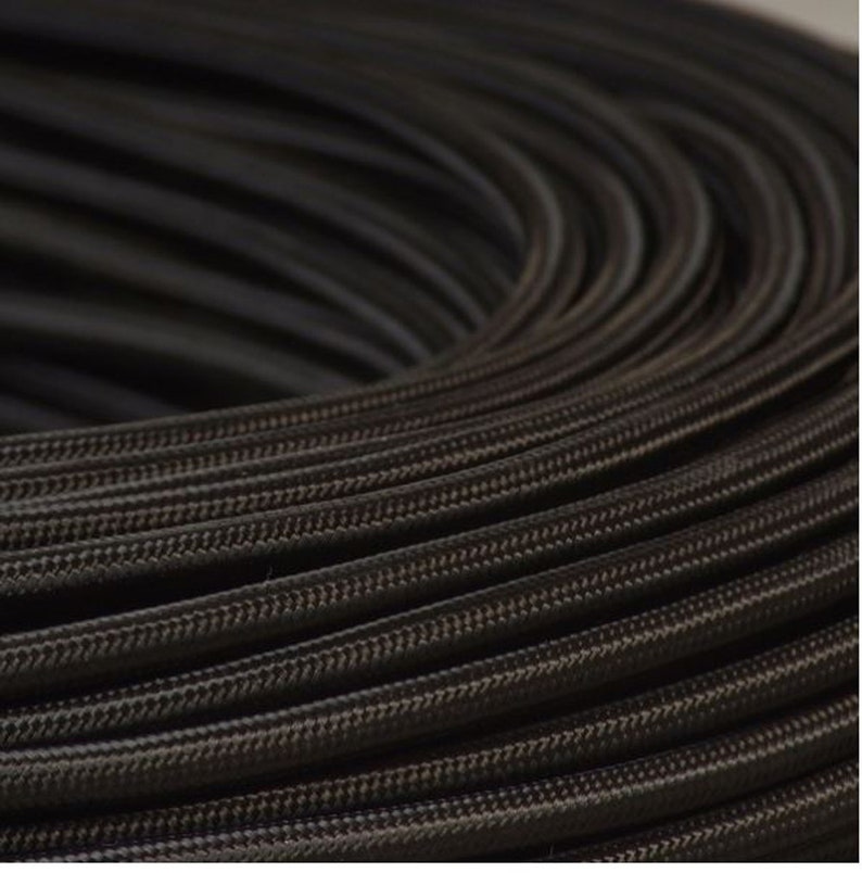 Black Cotton Cloth Covered Electrical Wire Braided Fabric | Etsy