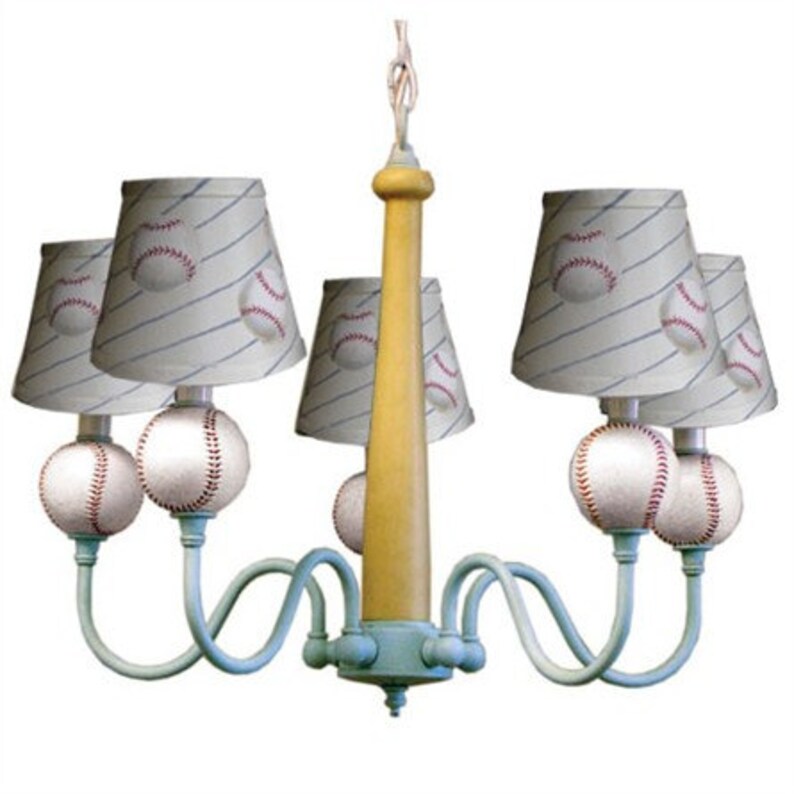 Baseball "homerun" 5 Light Chandelier Perfect for Boys Bedroom, Nursery ...