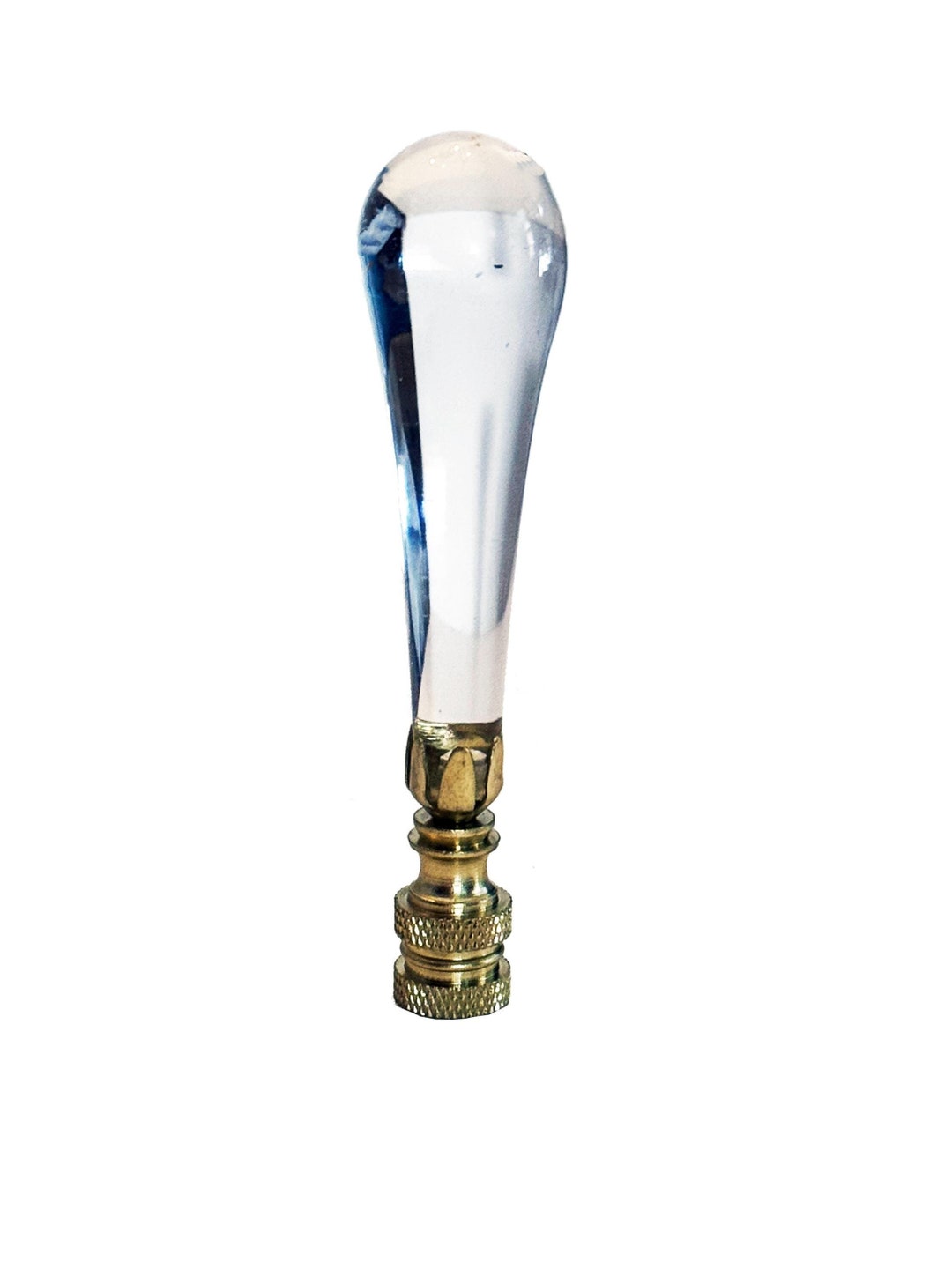 RARE 3-5/8" Vintage Extra Thick Clear Murano Teardrop Lamp Finial With ...