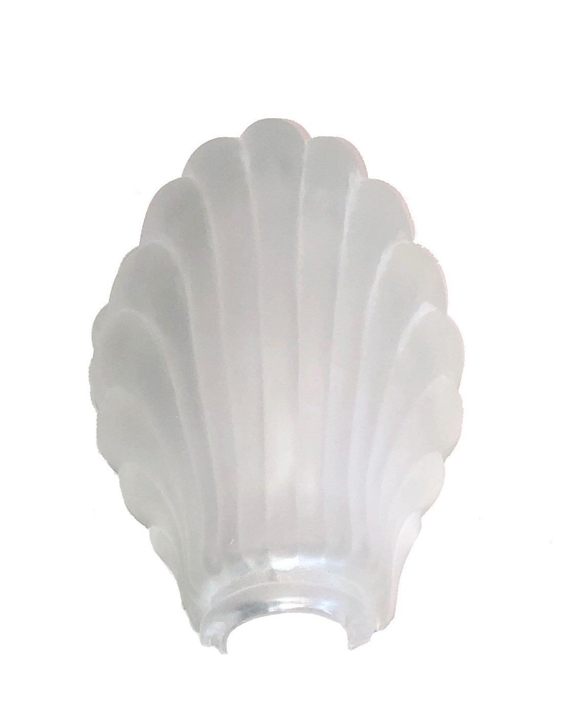 New Old Stock Clear Frosted Clam Shell Desk Lamp Fixture Shade | Etsy