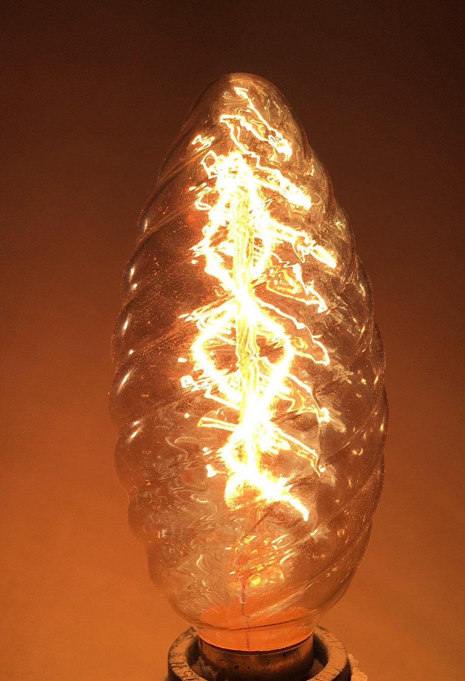 Vintage Industrial Edison Style Old Gold Swirl Candelabra Light Bulb ...