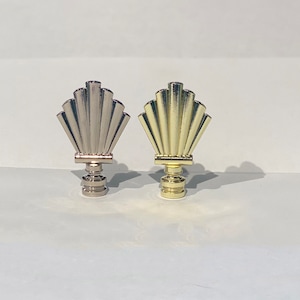 Fan Style Art Deco Tall Finials, Toppers, Nickel Plate or Brass Plate ...