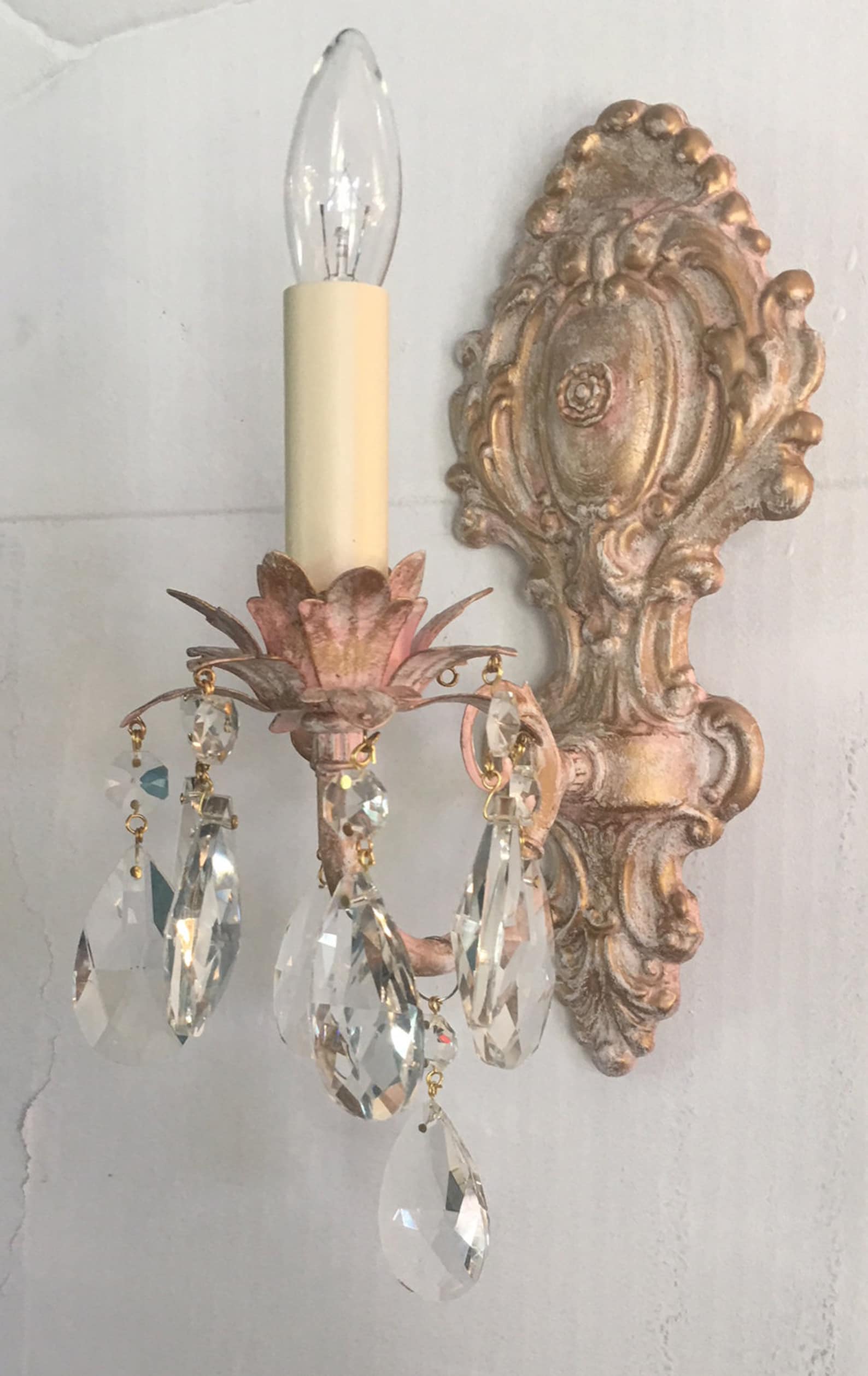 Custom Victorian Style Single Light Electric Wall Light Sconce Shabby ...