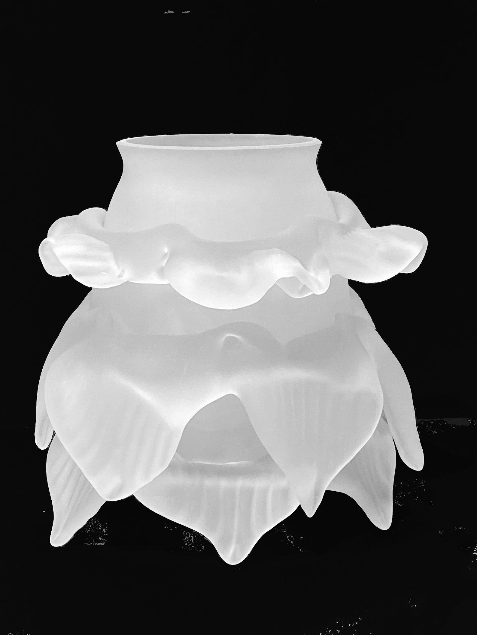 Clear Etched Satin Finish Glass Rose Petal Fixture Shade, 2-1/4 Inch ...